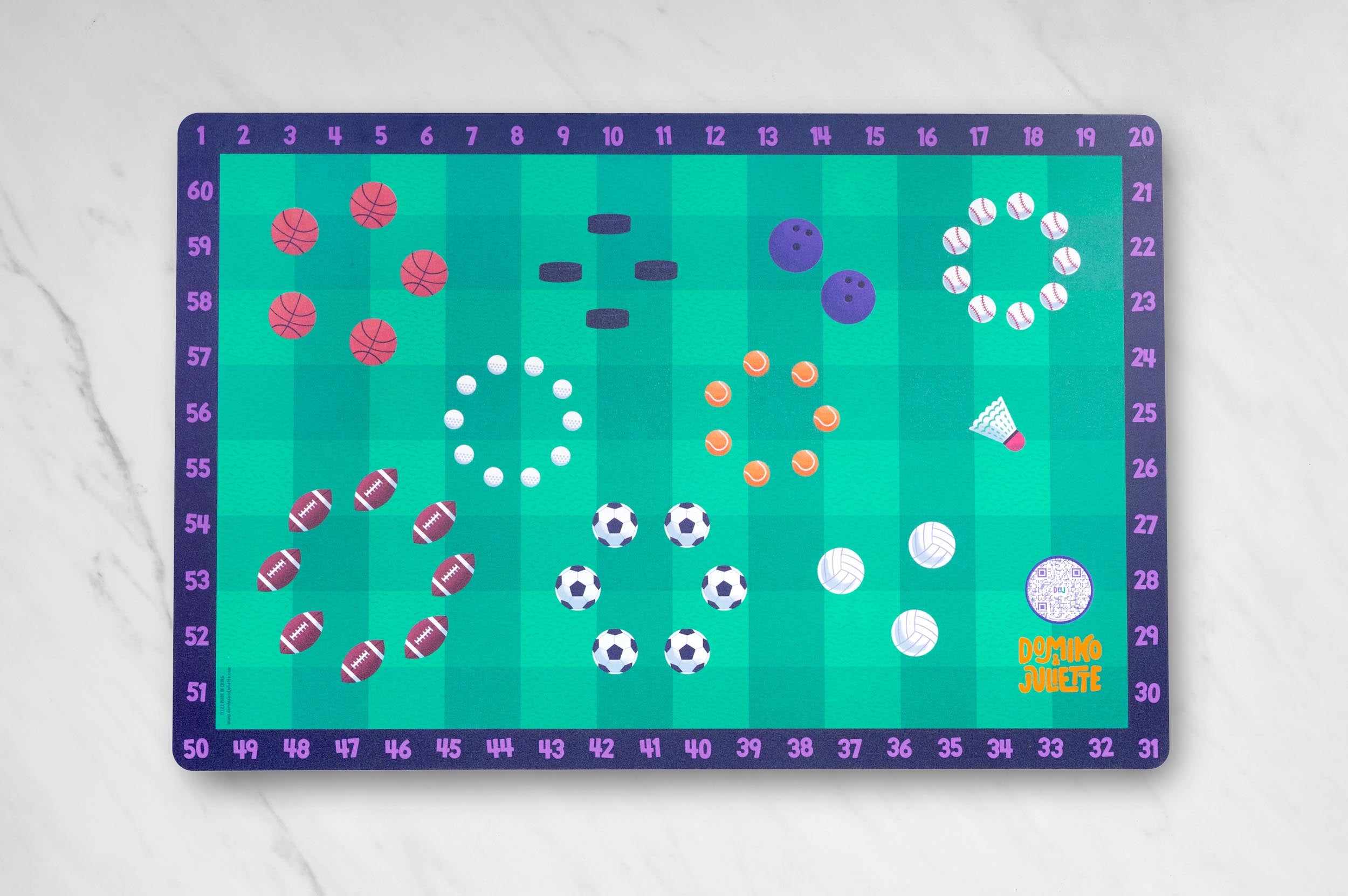 Double-Sided Counting Placemat for Toddlers & Preschool | Domino & Juliette