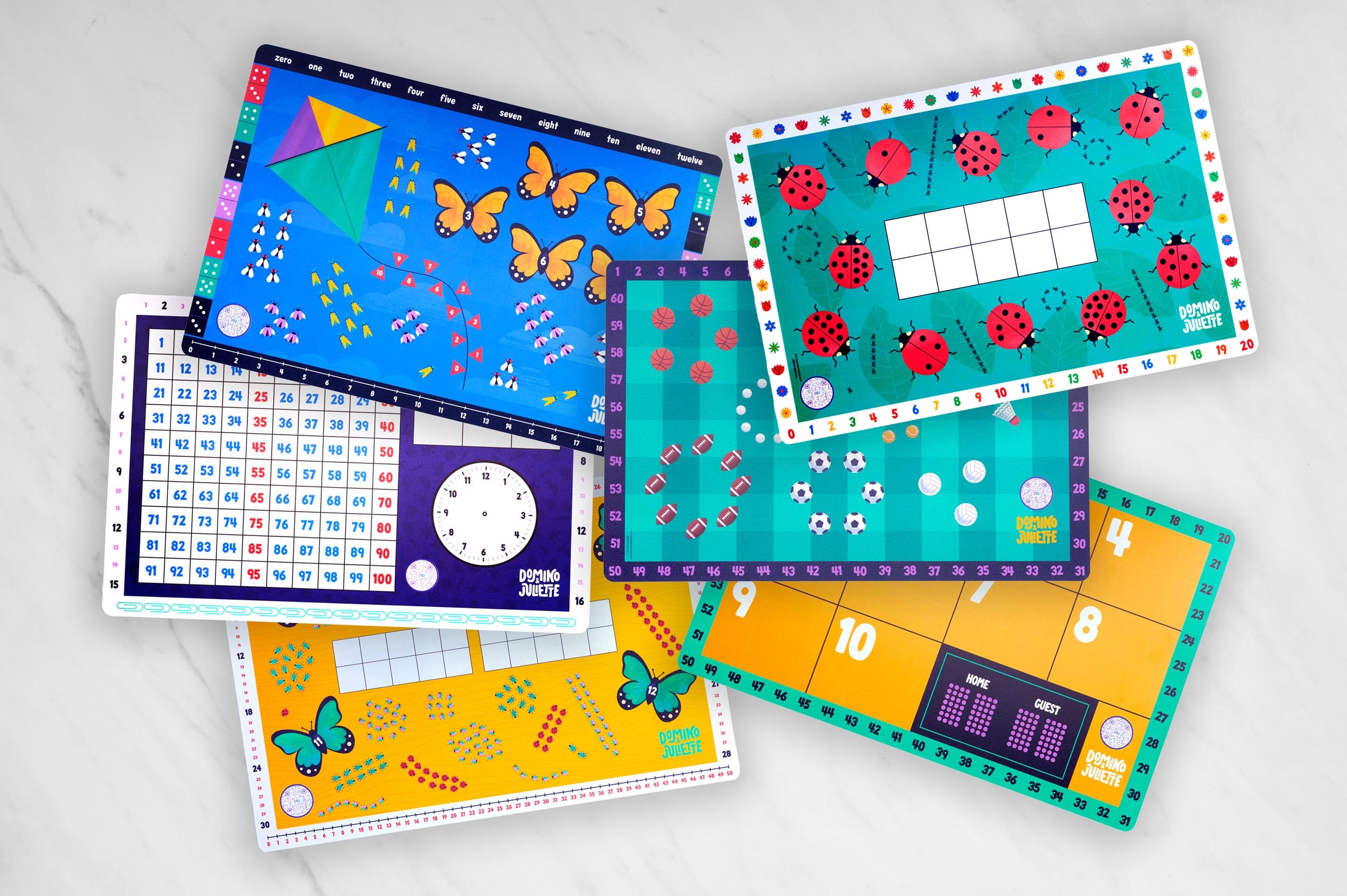 3-Pack Math Placemat Bundle – Domino & Juliette