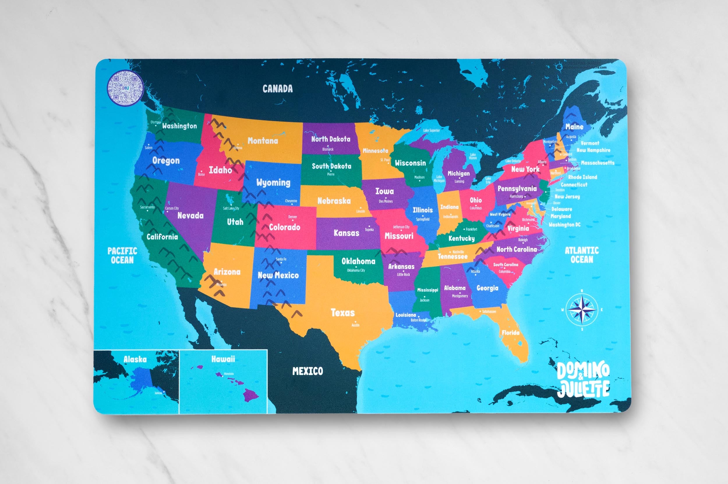 USA Map Placemat for Kids | Geography Learning Fun – Domino & Juliette
